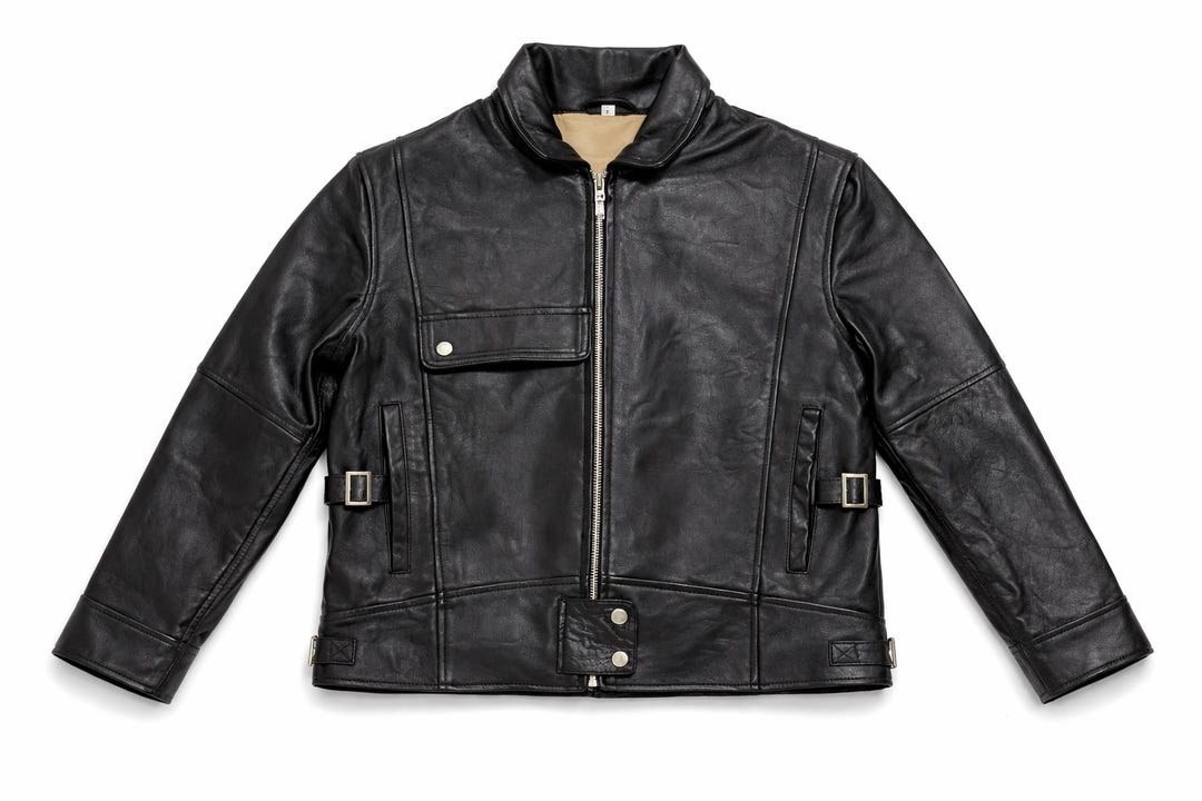 Vintage 1930s Swedish Leather Motorcycle Jacket – Rare Black Biker ...