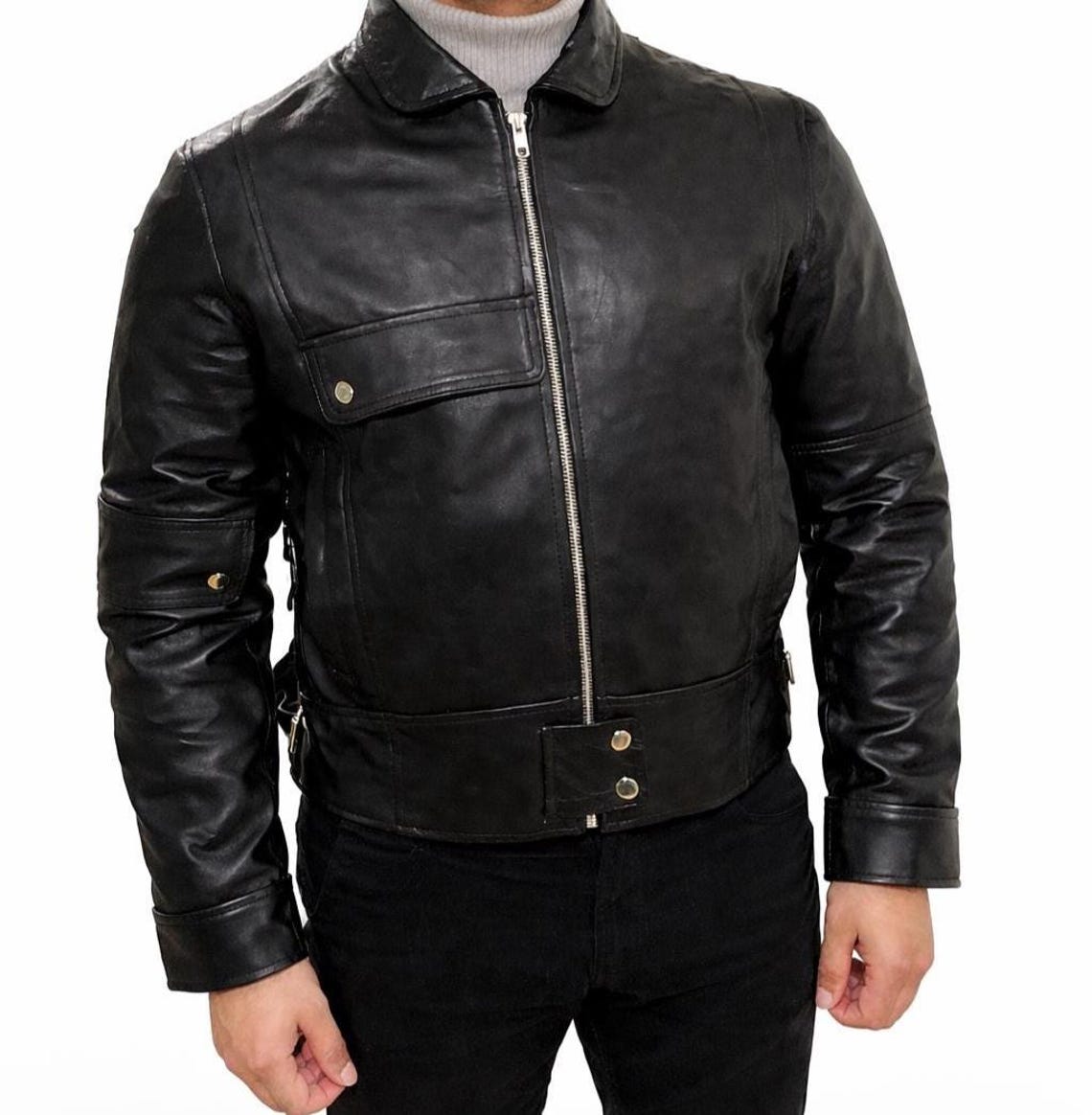 Vintage 1930s Swedish Leather Motorcycle Jacket – Rare Black Biker ...
