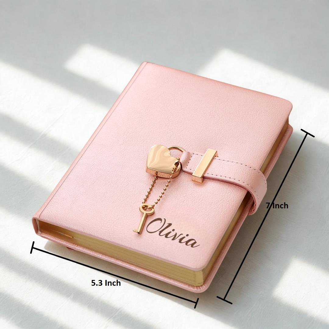 Engraved Journal With Lock, Custom Name Diary, Personalized Notebook ...
