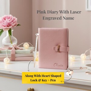 Engraved Journal With Lock, Custom Name Diary, Personalized Notebook ...