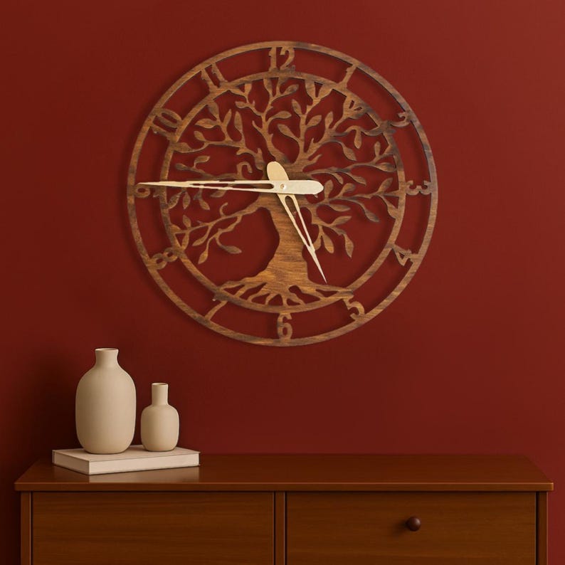 Wooden Wall Clock, Tree Wall Clock, Nature Wall Clock, Tree of Life ...