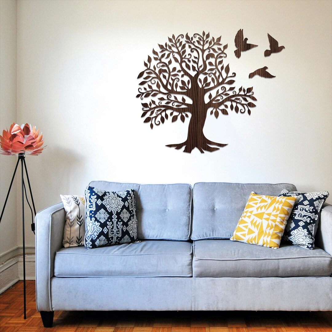 Tree Of Life With Birds Tree Of Life Wood Wall Hanging Large Tree
