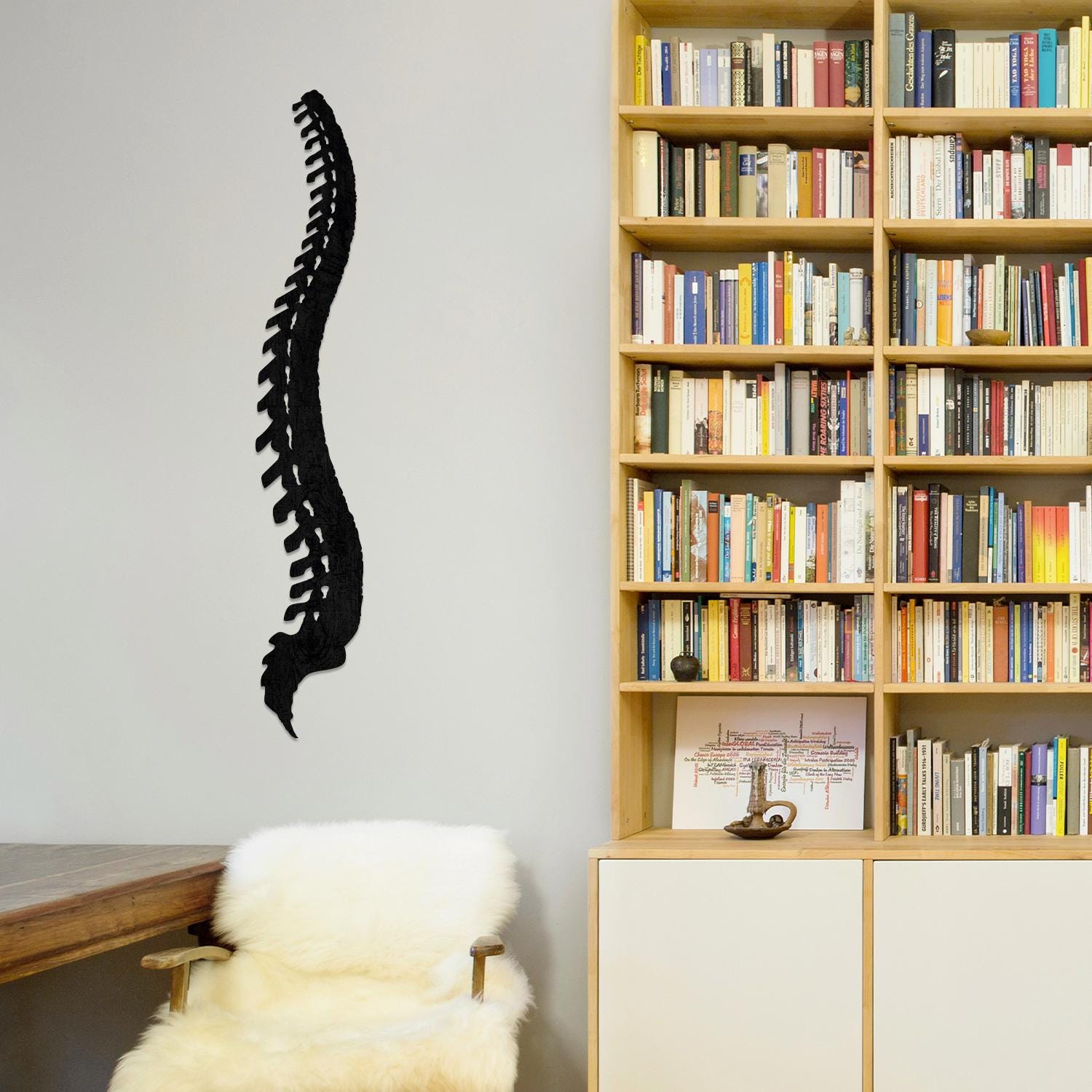 Spine Wall Decor, Wooden Spine Wall Art, Spine Wall Hanging, Human ...