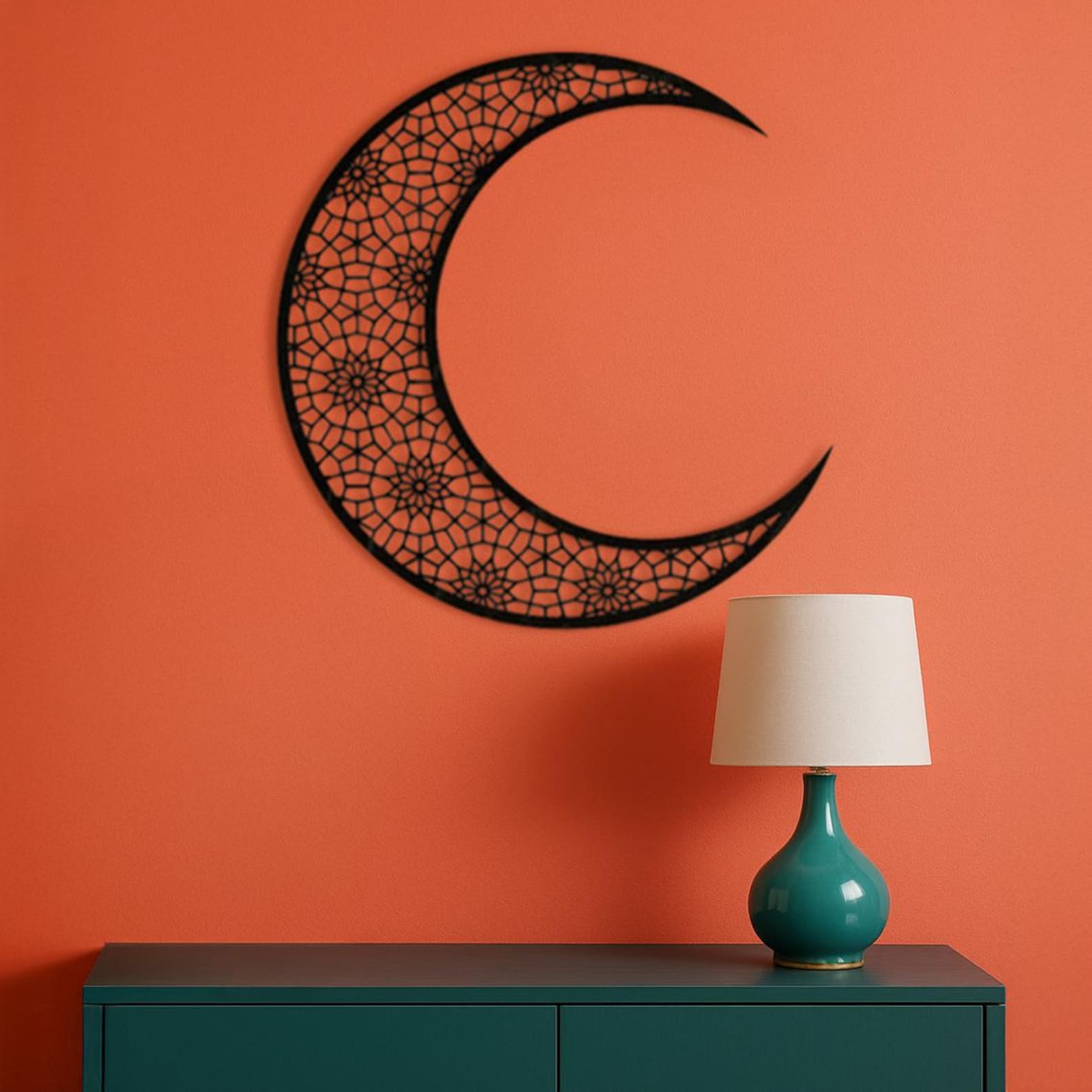 Moon Wood Wall Art, Wood Crescent Moon, Lunar Wall Decor, Half Moon ...
