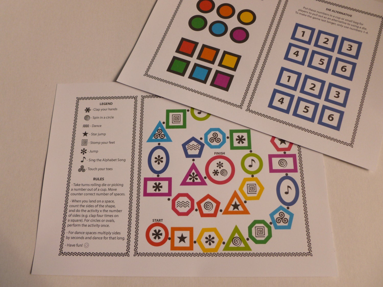 Printable PDF Shape Game for Kids - Etsy 日本
