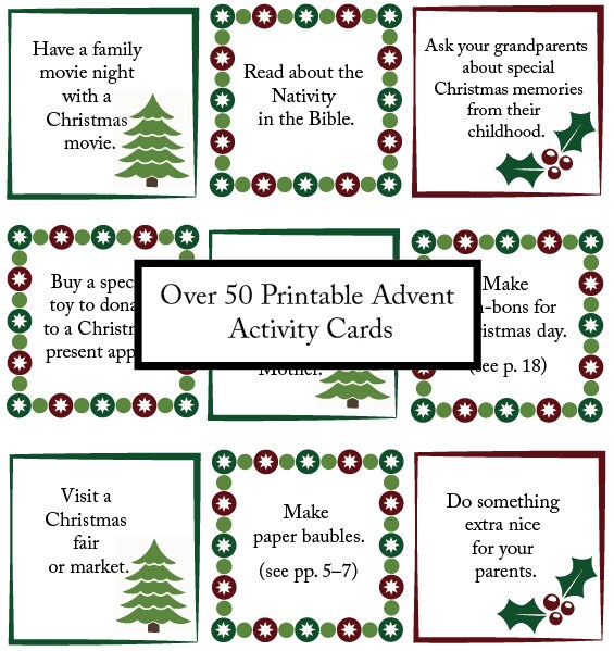 Christmas Advent Calendar Activity Kit Printable PDF for Refillable ...