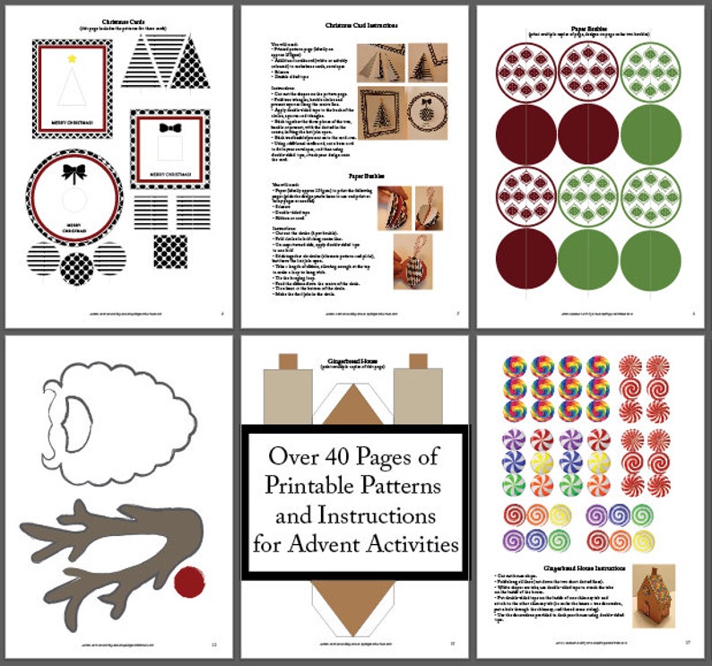 Christmas Advent Calendar Activity Kit Printable PDF for Refillable ...