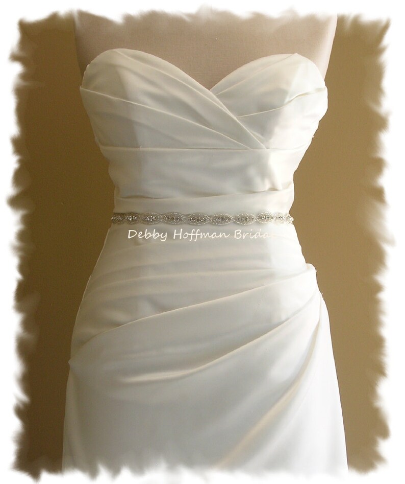 Thin Bridal Belt 26 Inch Wedding Dress Sash Rhinestone | Etsy