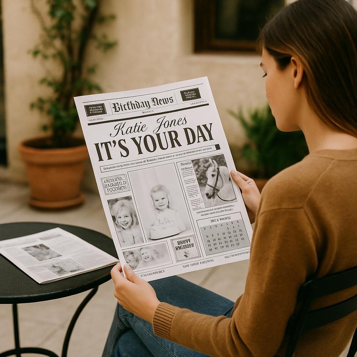 Personalized Birthday Newspaper Gift: Milestone Keepsake (digital ...