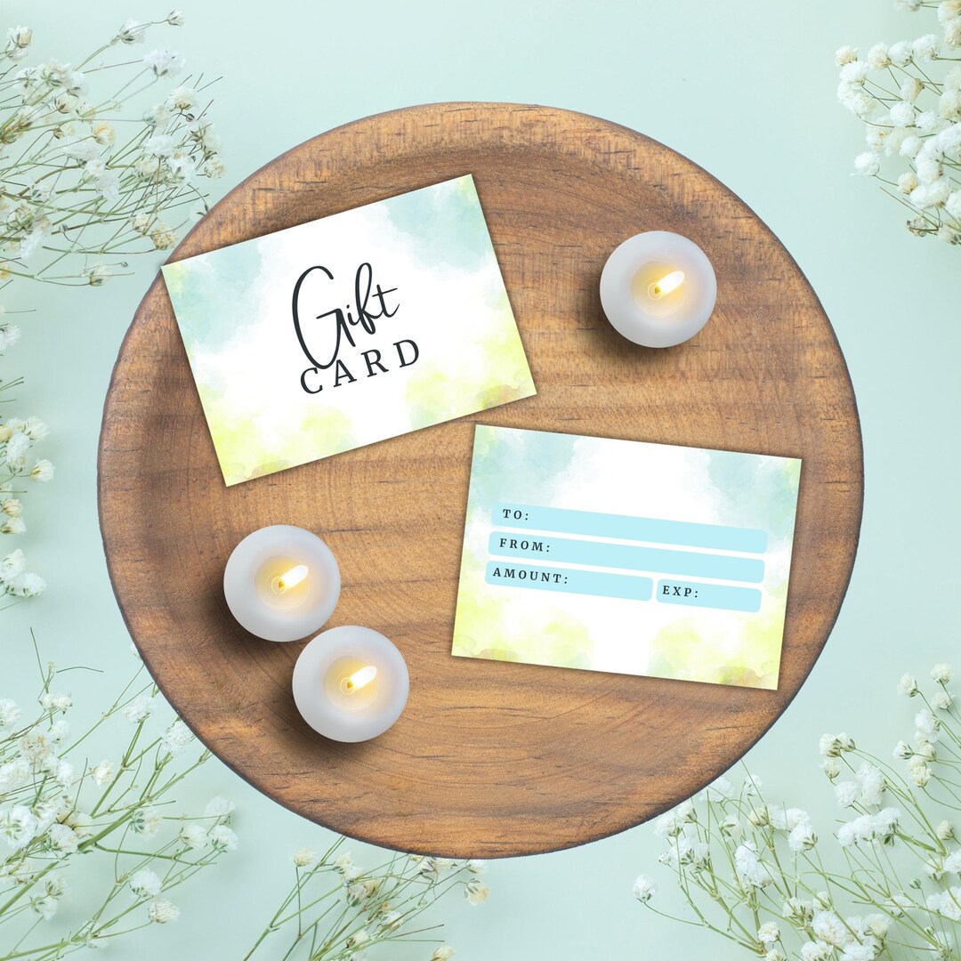 Printable Gift Card | Watercolour Gift Certificate | Editable Voucher ...