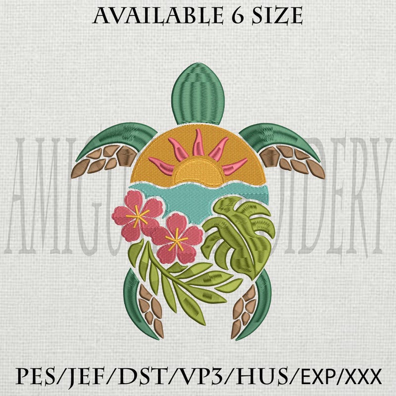 Turtle Embroidery - Etsy