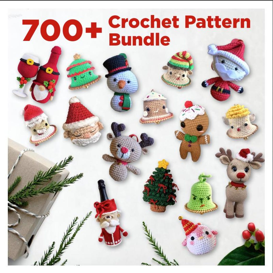 700+amigurumi Crochet Patterns Bundle, Christmas Crochet Cuties ...