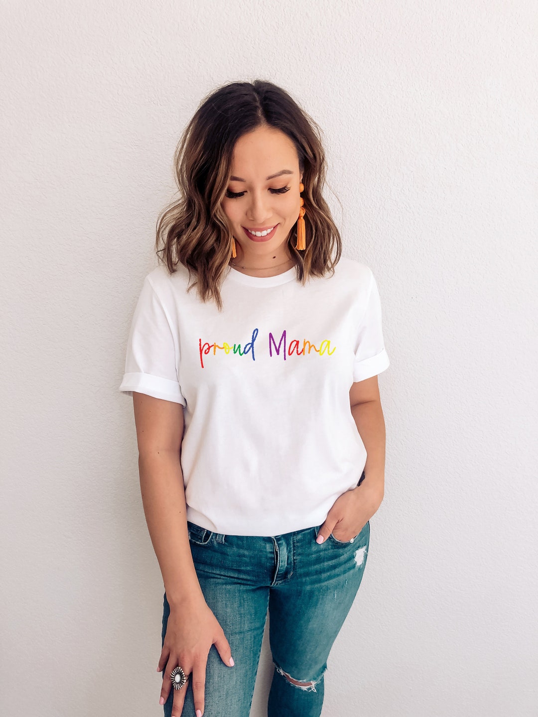 Pride Month Shirts for Moms, Proud Mama, LGBTQIA Ally T Shirt, Rainbow ...