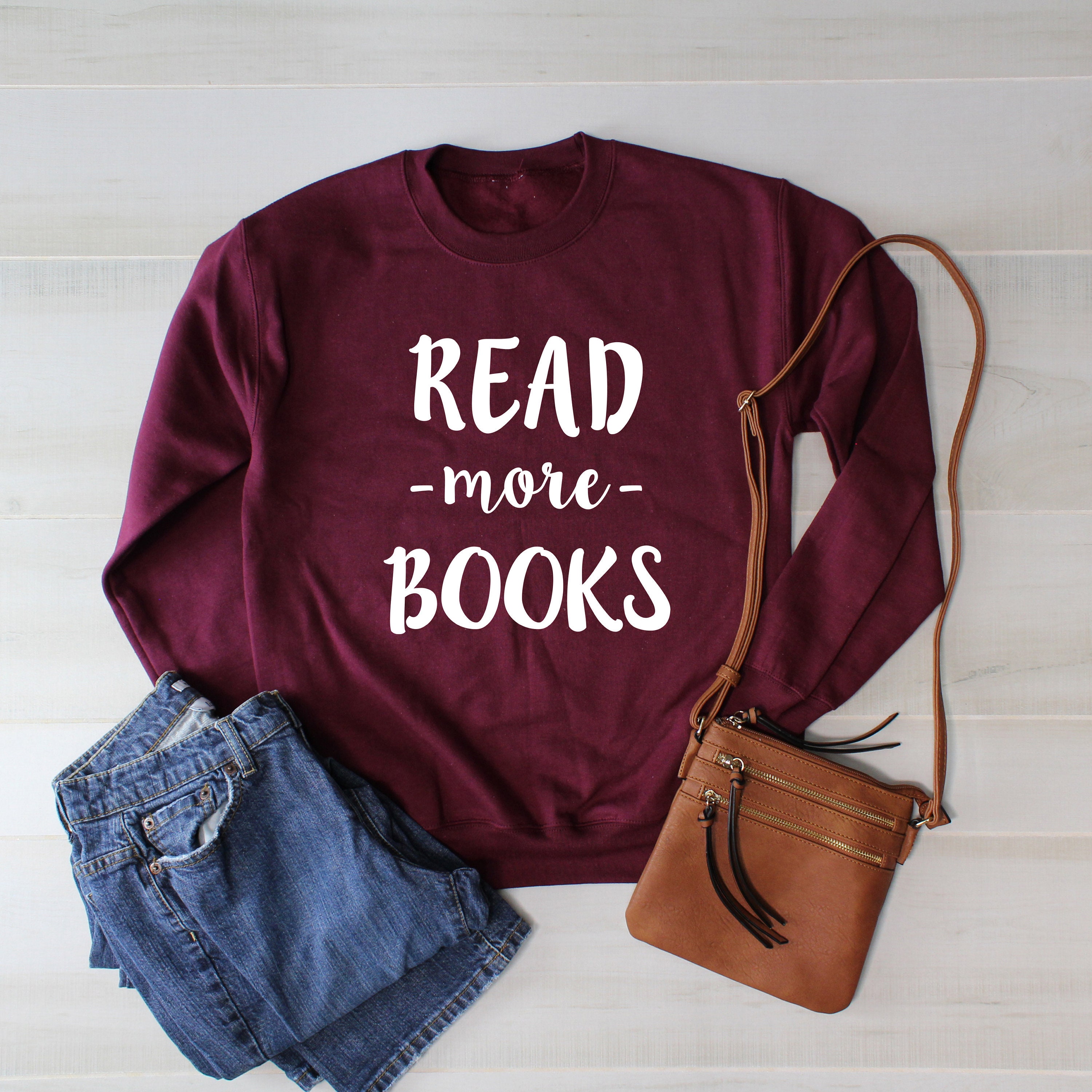 Reading Sweatshirt Librarian Shirt Read More Books | Etsy