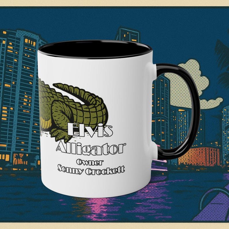 Elvis the Alligator Mug - Miami Vice Pet Tribute - Retro 80s Crime Show ...
