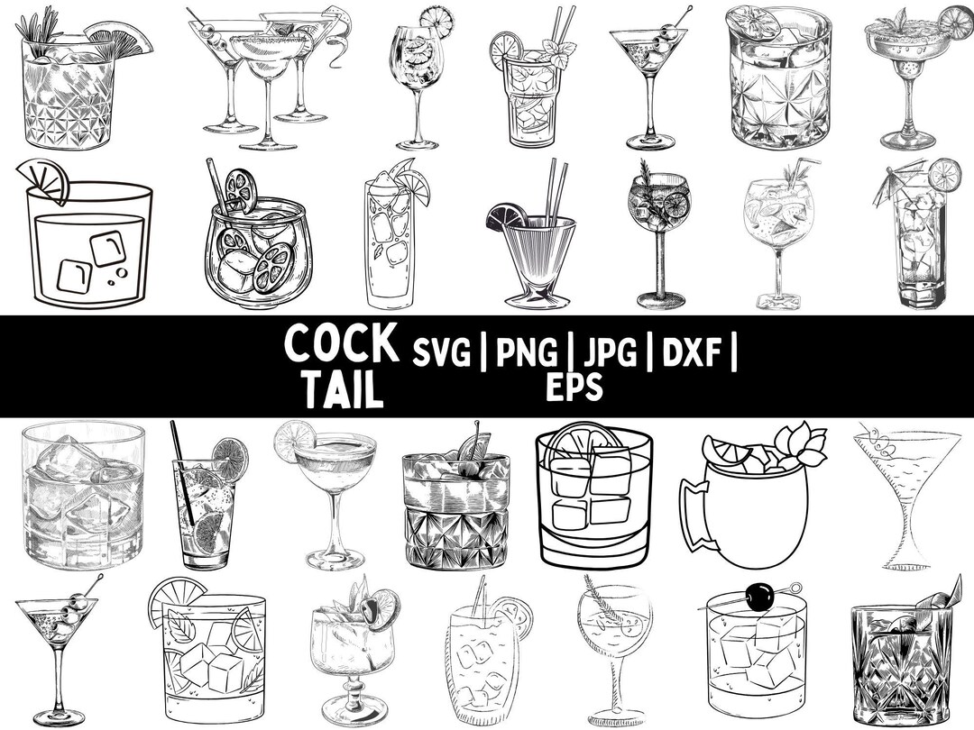 Cocktail SVG Bundle, Cocktail PNG Bundle, Cocktail Clipart, Cocktail ...