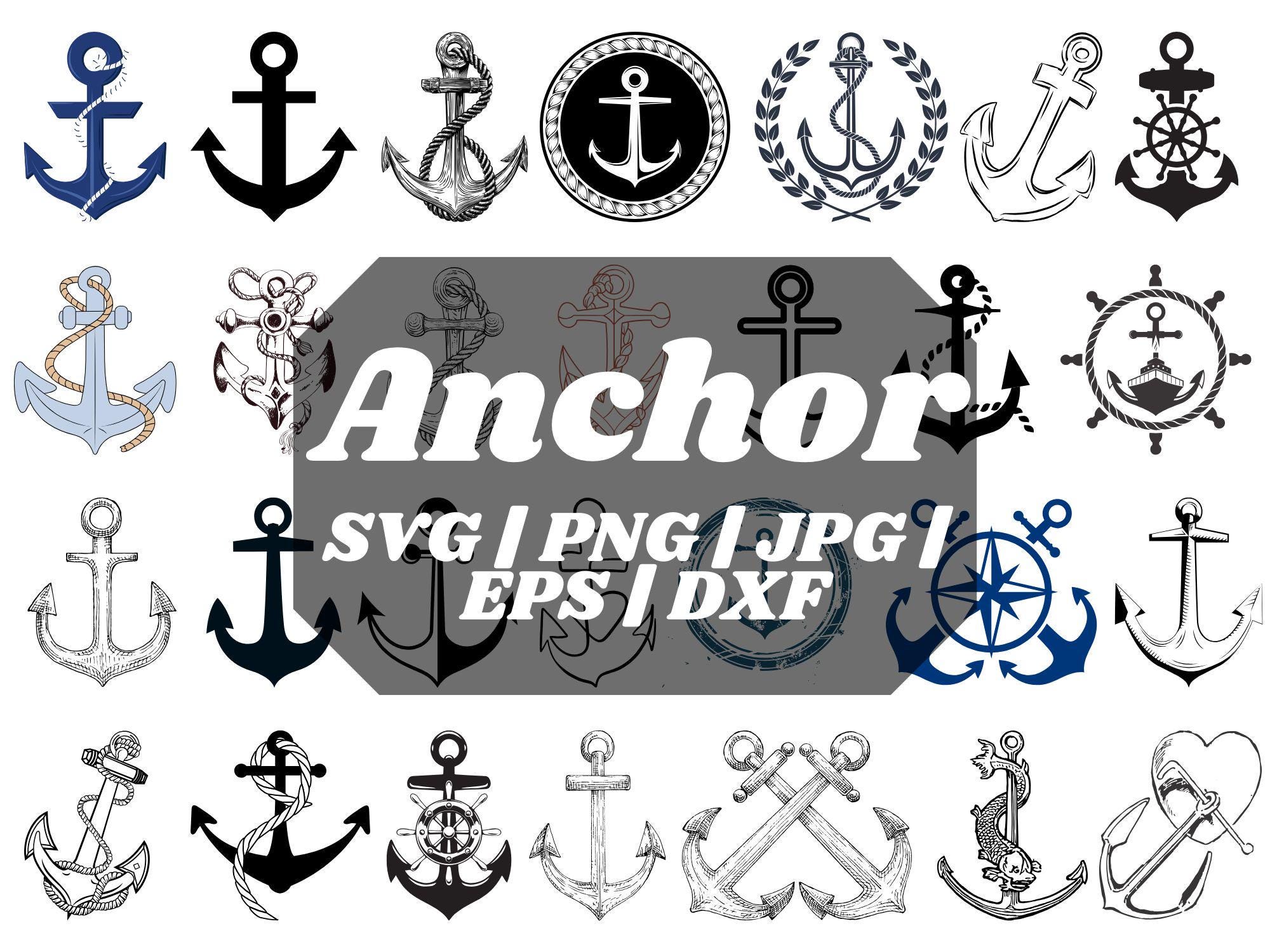 Anchor SVG Bundle, Anchor PNG Bundle, Anchor Clipart, Anchor SVG Cut ...