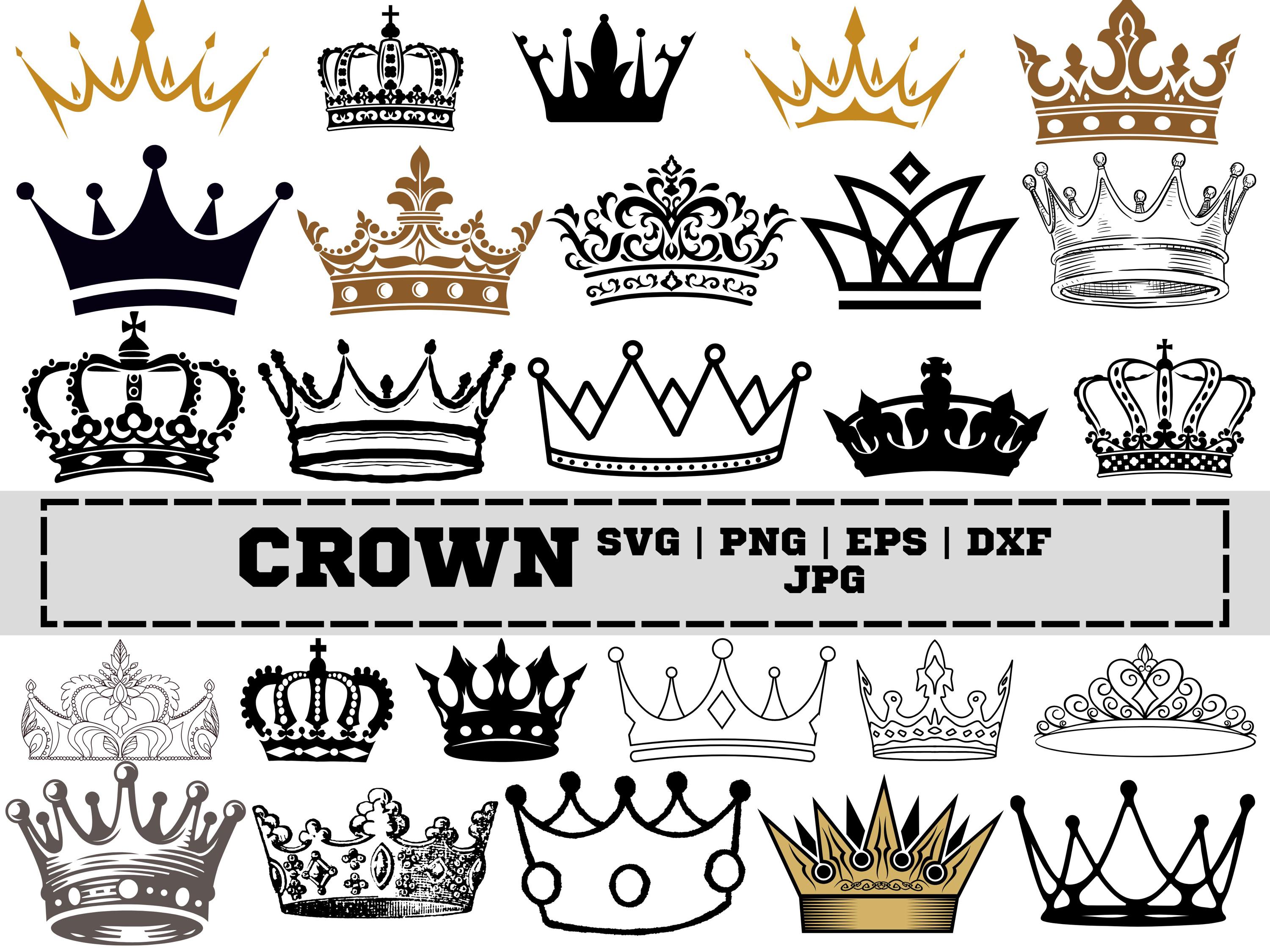 Royal Crown SVG Bundle: King, Queen, Princess Tiara (digital Files for ...