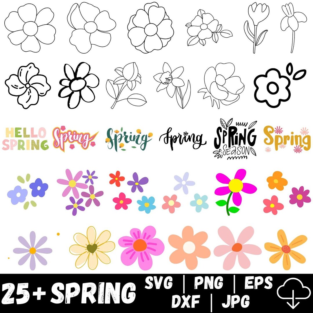 Spring SVG Bundle, Easter SVG Bundle, Welcome Spring Svg, Spring Svg ...