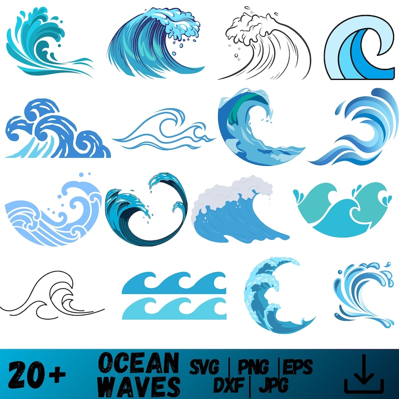 Wave SVG, Wave Svg Bundle, Ocean Svg, Water Svg, Wave Cricut, Sea Waves ...