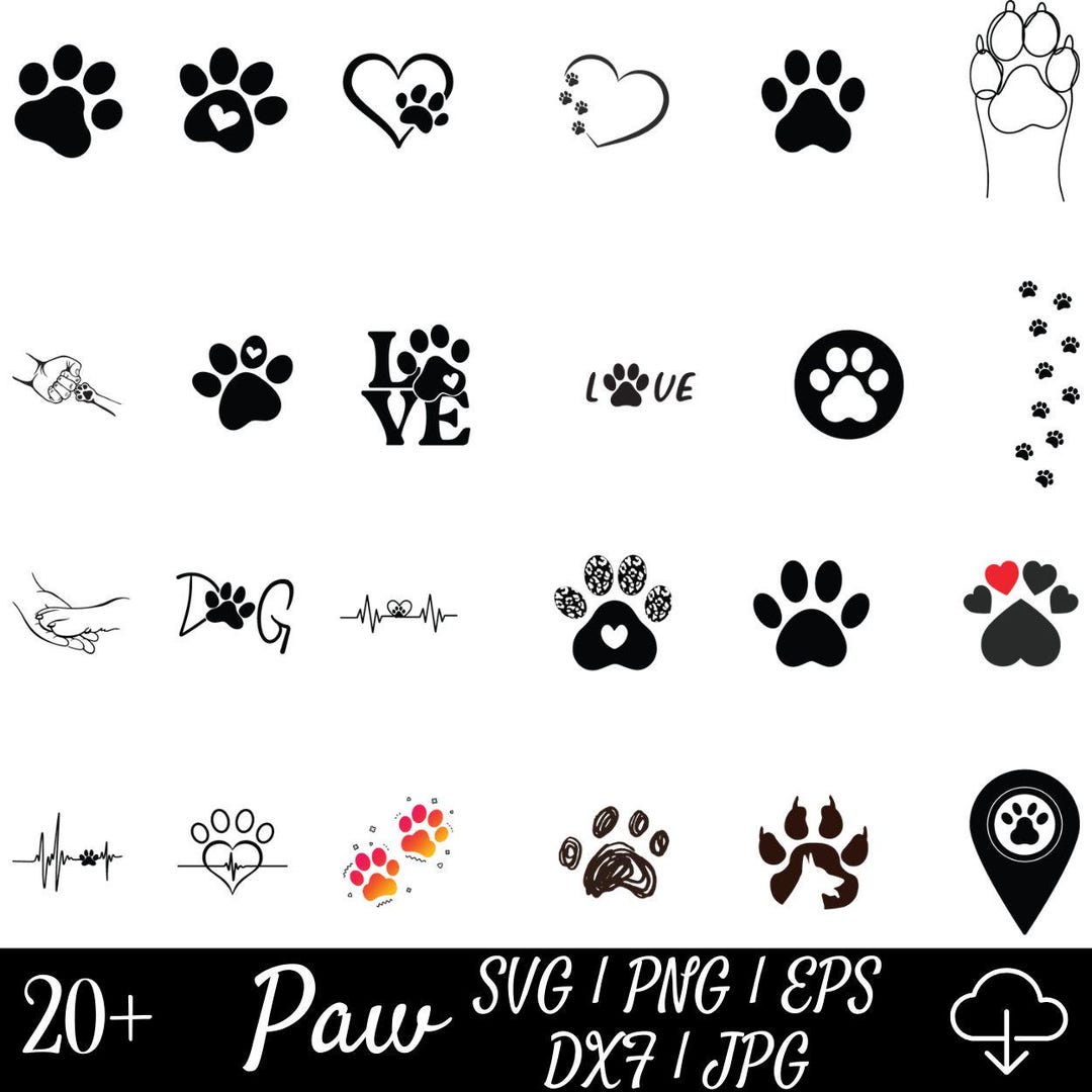 Paw Print Svg, Dog Paw SVG, Dog Svg, Paw Svg, Animal Paw Svg, Cat Paw ...