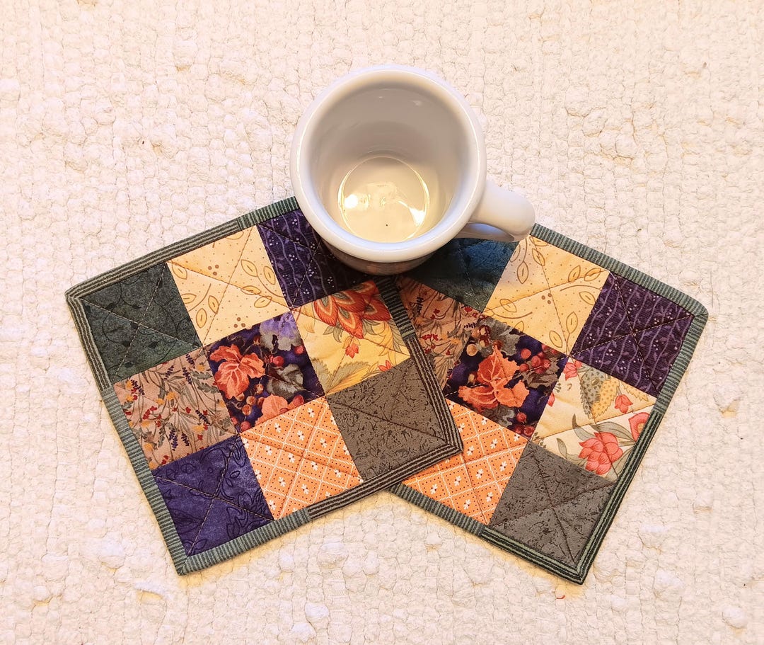 Quilted Mug Rugs Coasters Handmade Scrappy Patchwork - Etsy