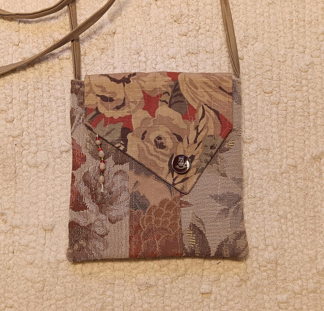 Small Crossbody Cell Phone Bag Upcycled Boho Hippie Shabby Chic Vegan ...