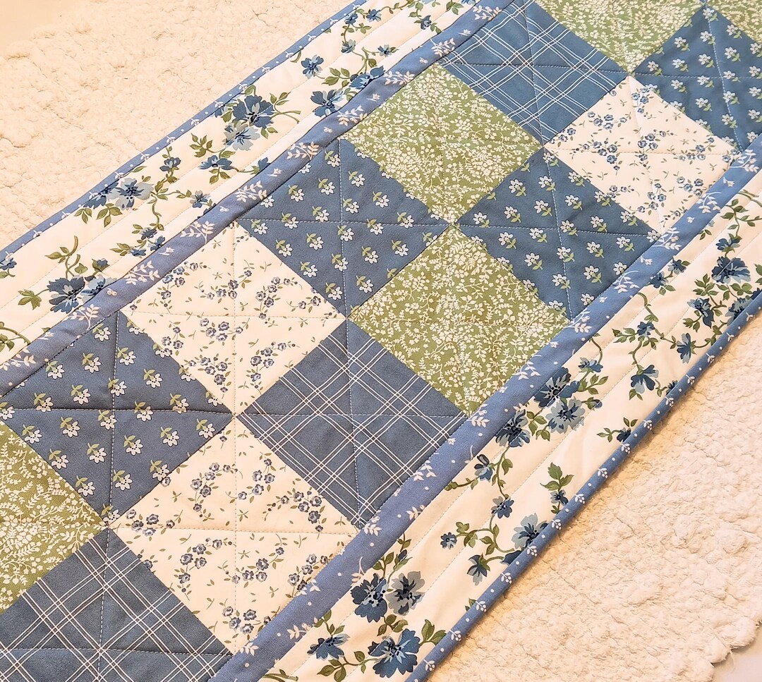 Quilted Spring Summer Table Runner 14 X 45.5 Floral Patchwork - Etsy