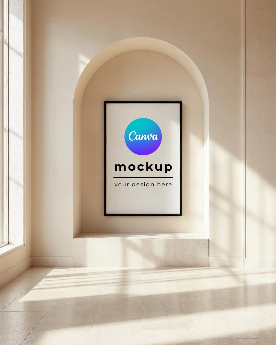 Arched Wall Art Mockup Canva Template: Modern Interior Display (digital ...