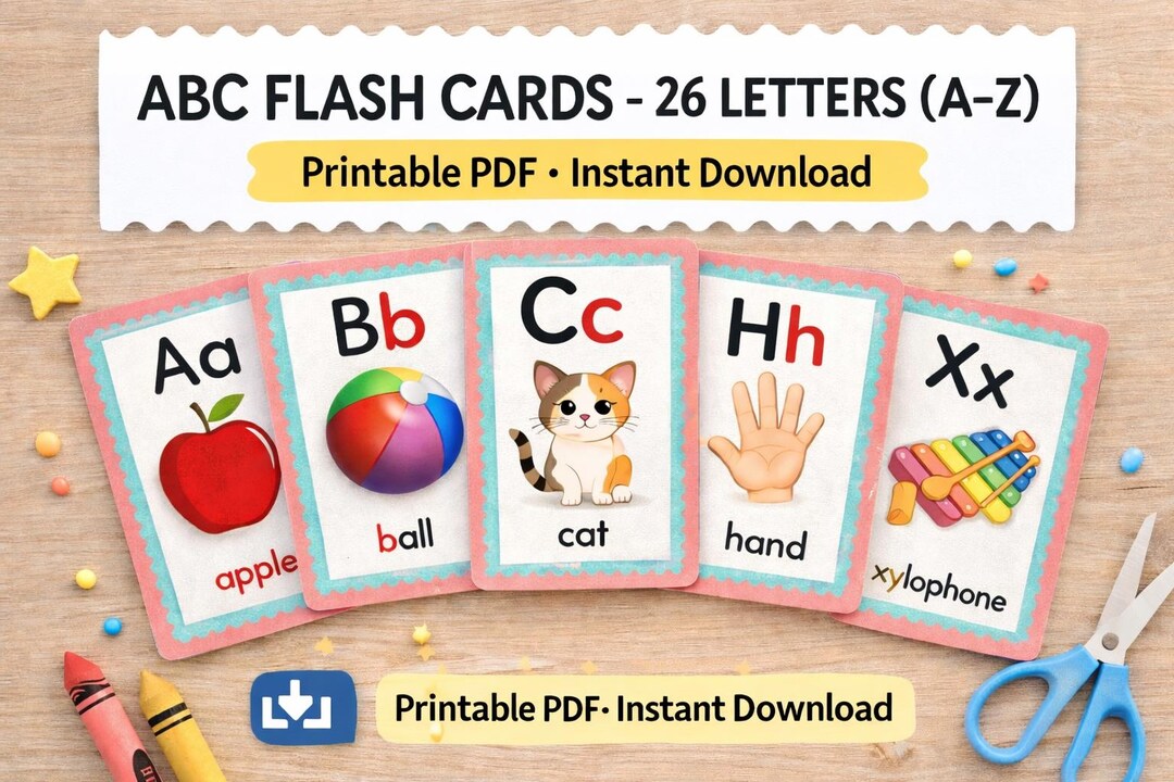 ABC Flash Cards Printable for Toddlers (A–Z) | Preschool Alphabet ...
