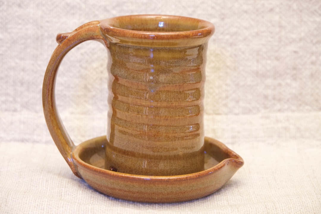 Stoneware Pottery Microwave Bacon Cooker in Copper Glaze - Etsy