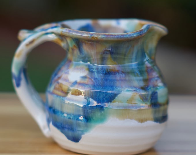 Pottery Creamer/small Pitcher in Tricolor - Etsy