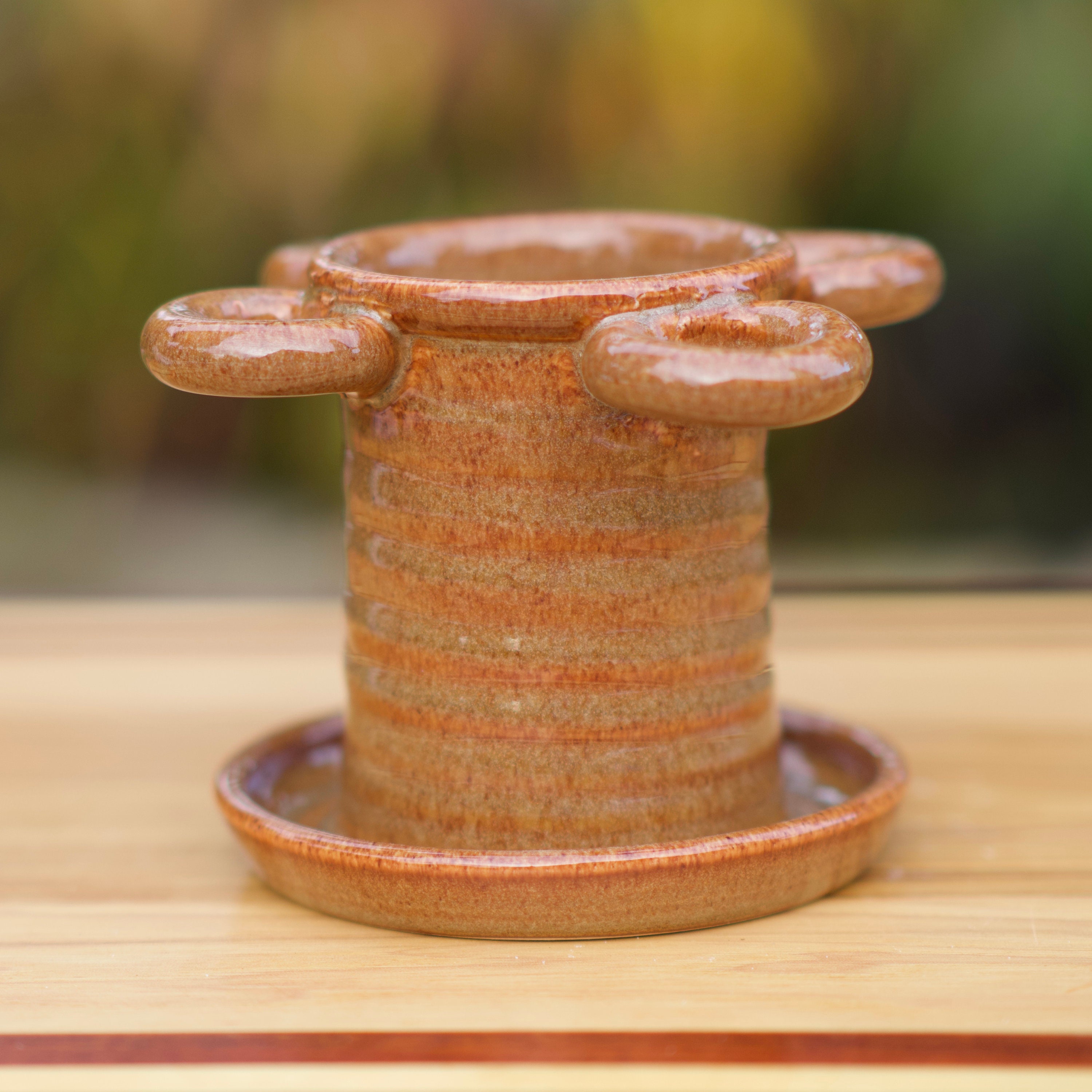 Pottery Toothbrush Holder in Copper Glaze - Etsy
