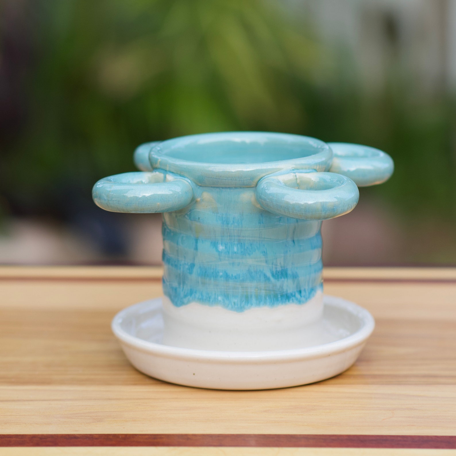 Pottery Toothbrush Holder in Turquoise Glaze - Etsy