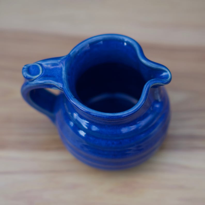 Pottery Creamer/ Small Pitcher in Blue Glaze - Etsy
