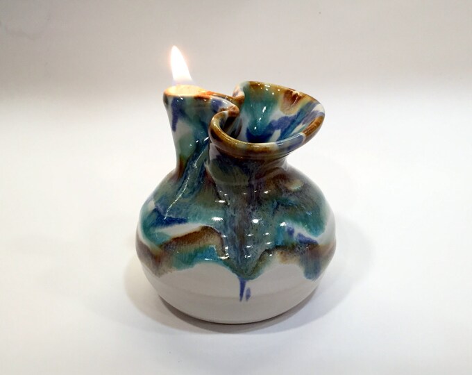 Pottery Oil Candle in Tri-color - Etsy