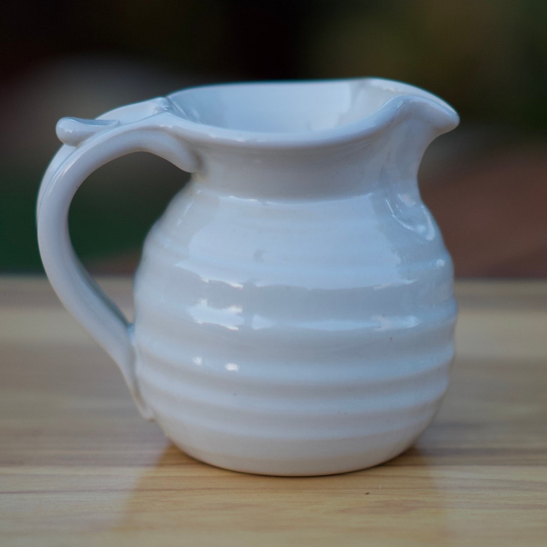 Pottery Creamer/small Pitcher in White Glaze - Etsy