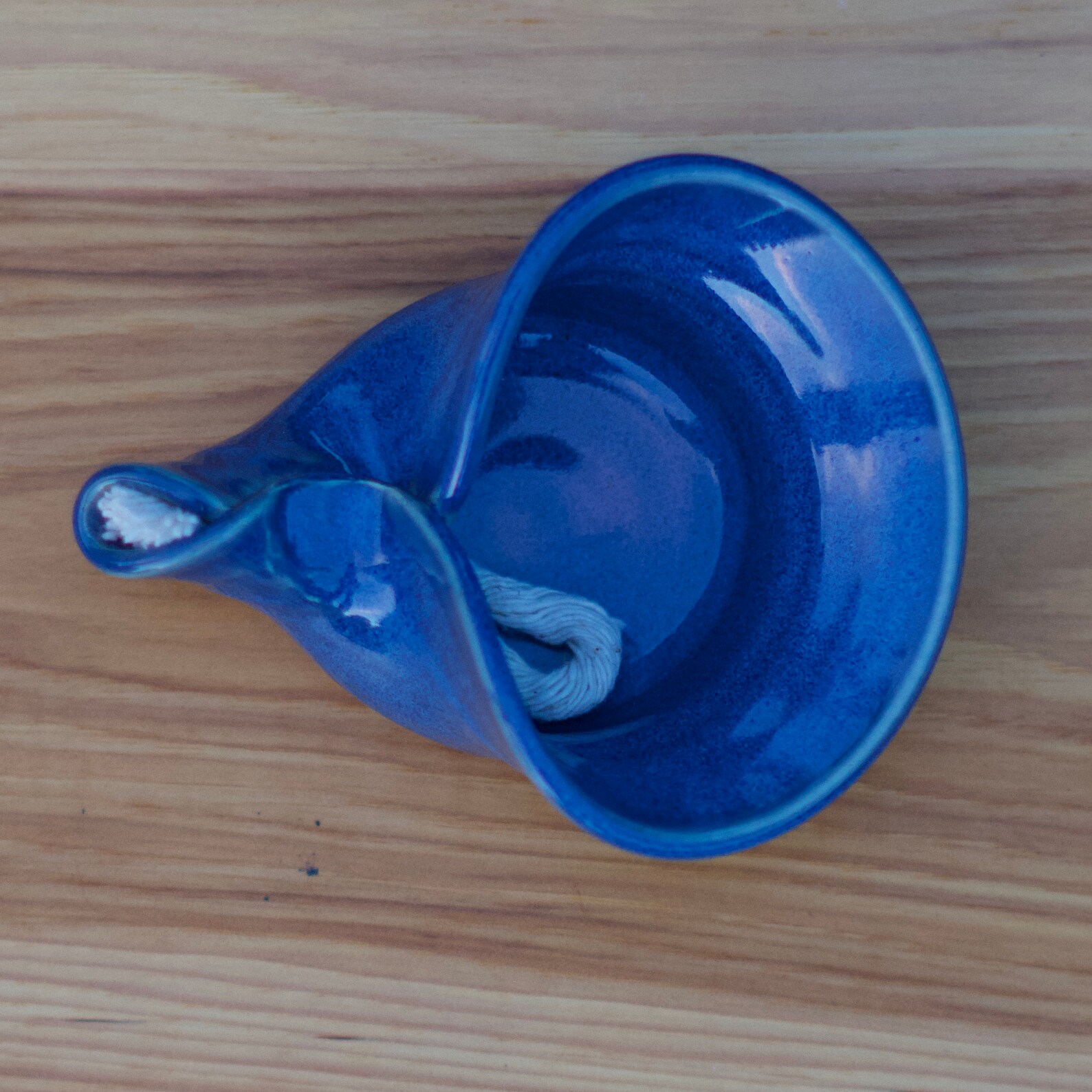 Pottery Olive Oil Lamp in Blue Glaze READY TO SHIP | Etsy