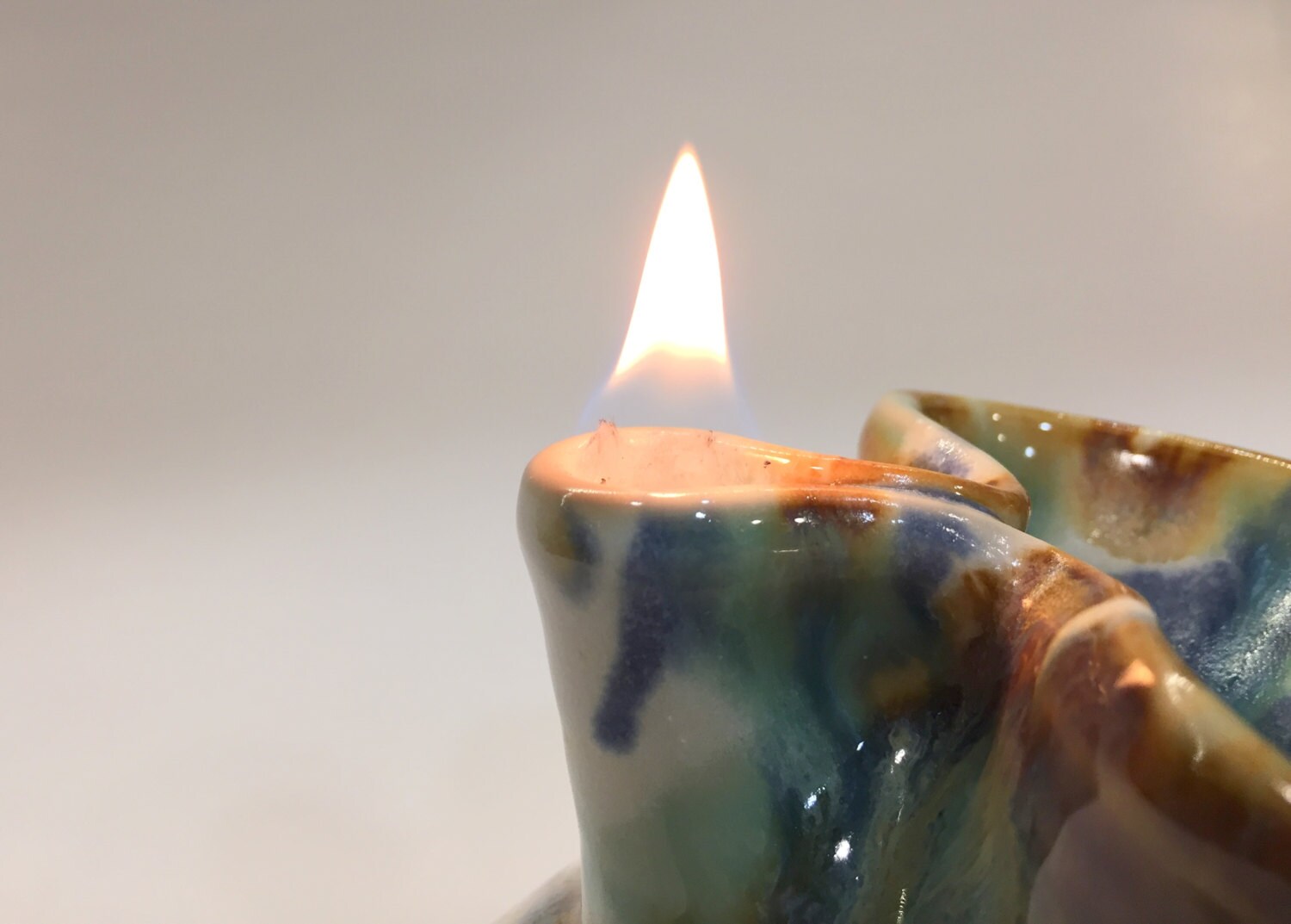 Pottery Oil Candle in Tri-color - Etsy