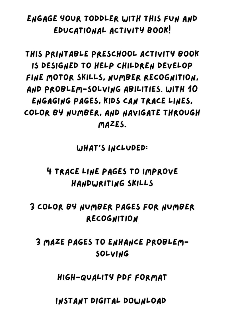 Printable Preschool Activity Book | Trace Lines, Color by Number ...