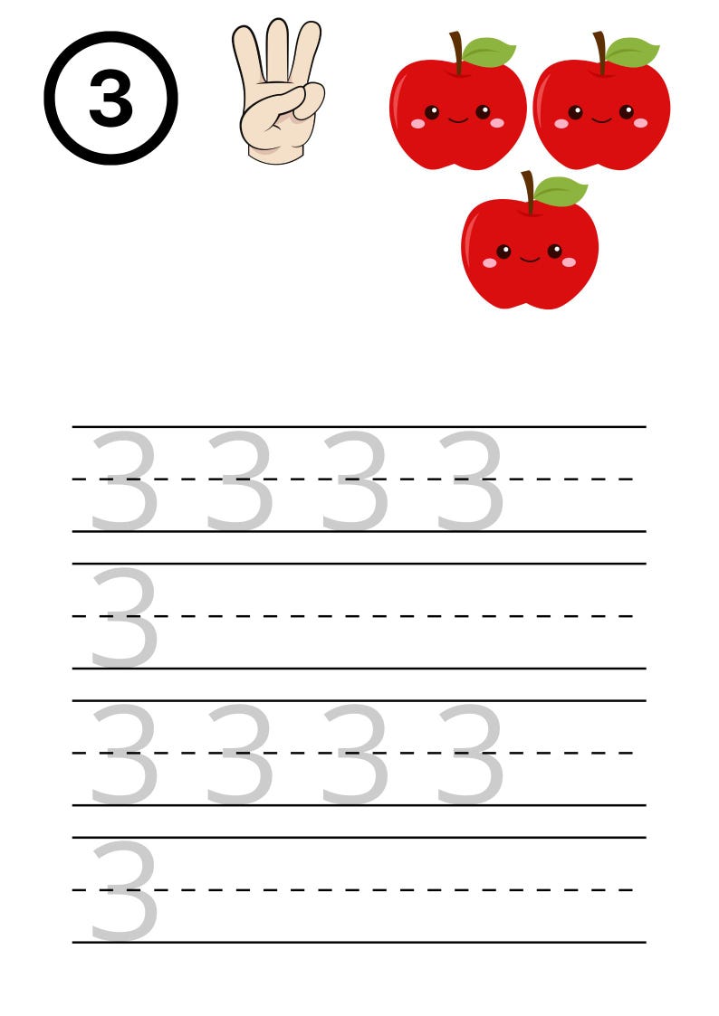 Number Tracing Coloring Book for Kids | Learn to Count 1–10 | Printable ...