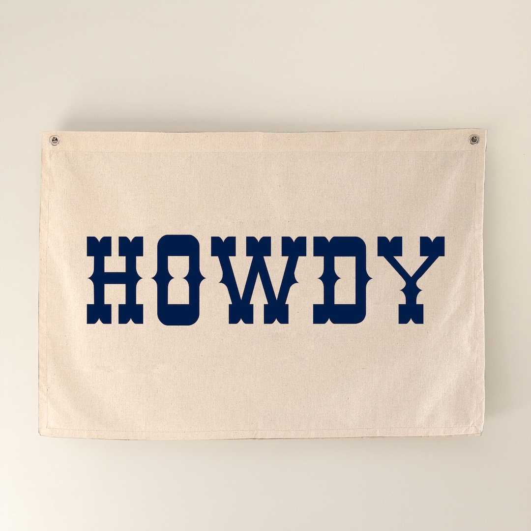 Howdy Cowboy Code Flag Sign Banner, Boho Beach Wall Decor Coastal Home ...
