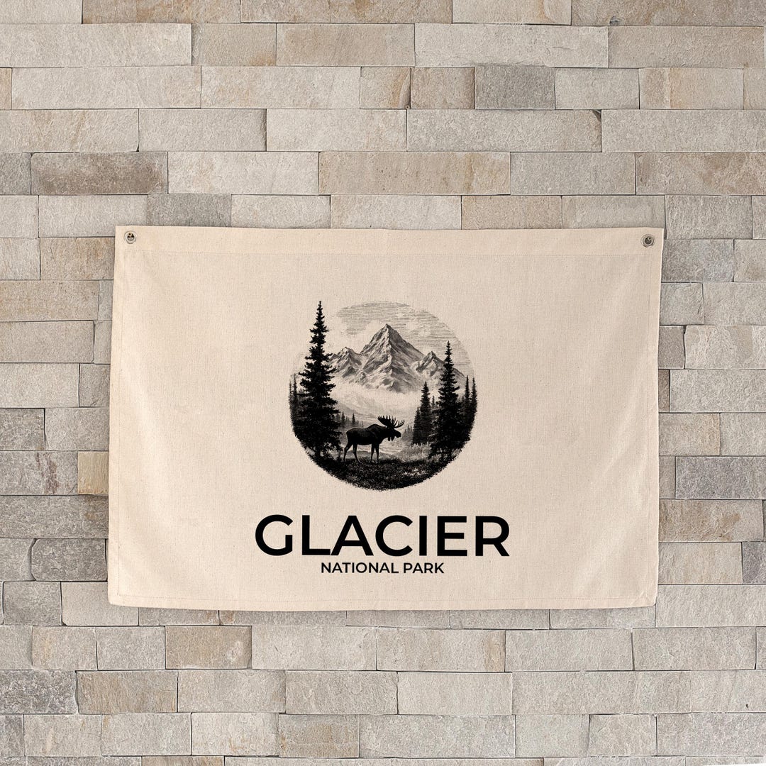 National Park Canvas Banner, Glacier Wall Decor - Etsy