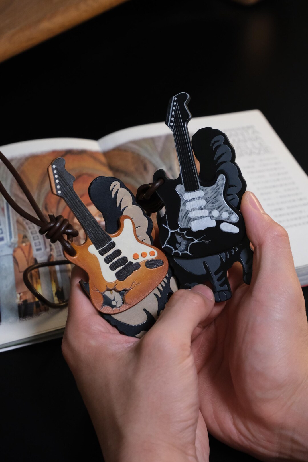 Maine Coon Electric Guitar Cat /leather Bag Charm/music Lover Gift ...