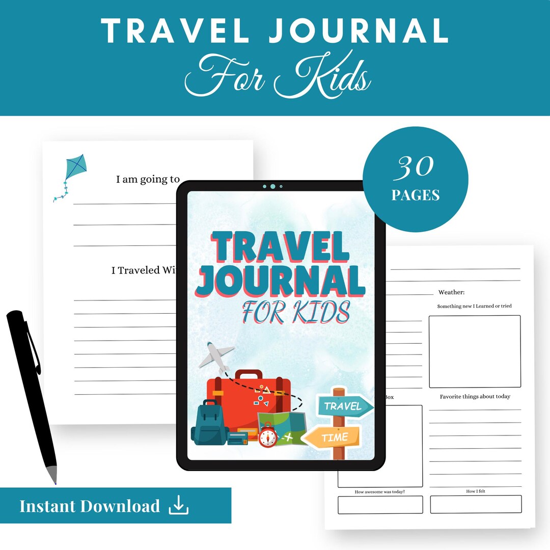 Kids Travel Journal: Vacation Diary & Activity Book (PDF Download) - Etsy