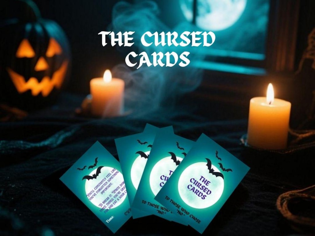 Printable Cursed Cards | Digital Halloween Game Cards |trick-or-treat ...