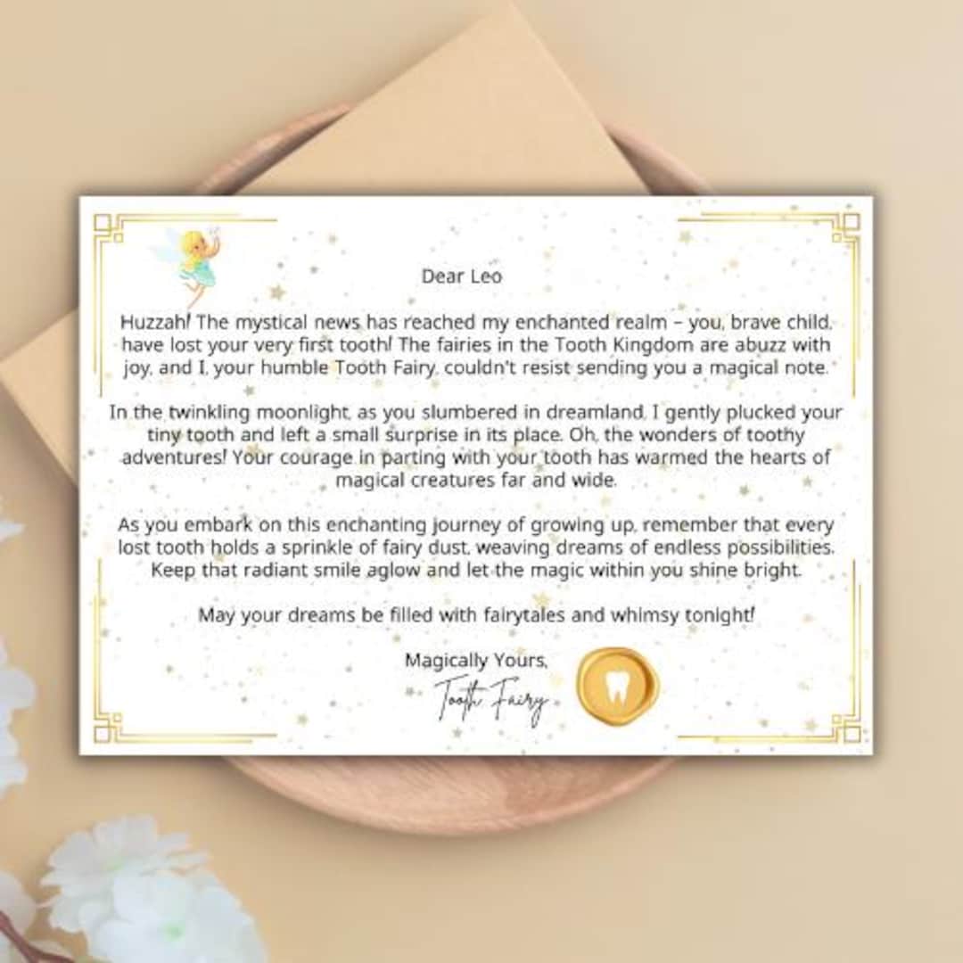 Editable Tooth Fairy Letter | Printable Canva Template | First Tooth ...