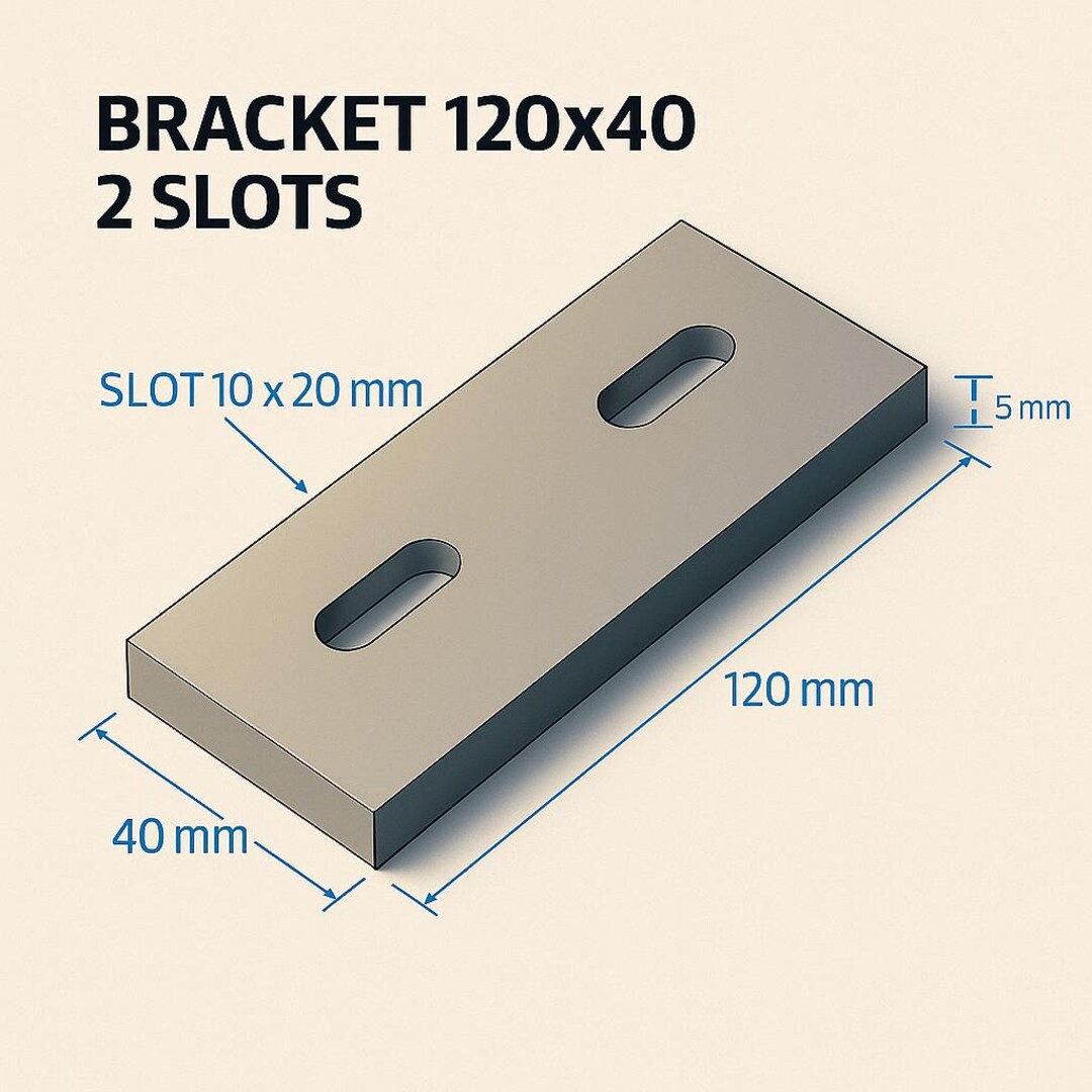 Mounting Bracket 120x40mm With 2 Slots for CNC, 3D Printing, Laser ...