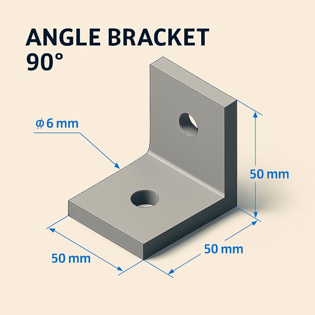 90 Degree Angle Bracket CAD File | CNC & 3D Print (step, Stl, Dxf) - Etsy