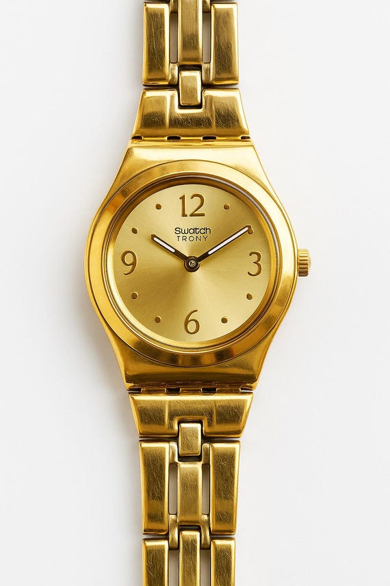 Vintage Swatch Irony Gold-Tone Watch – Swiss Quartz S… - Gem